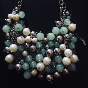 Vclm | Jewelry | Vclm Silver Tone Mint Green Lucite Beads Necklace ...